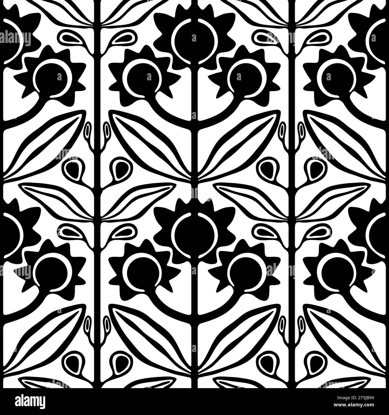 Ethnic floral seamless Ukraine flower line art pattern for wrapping ...