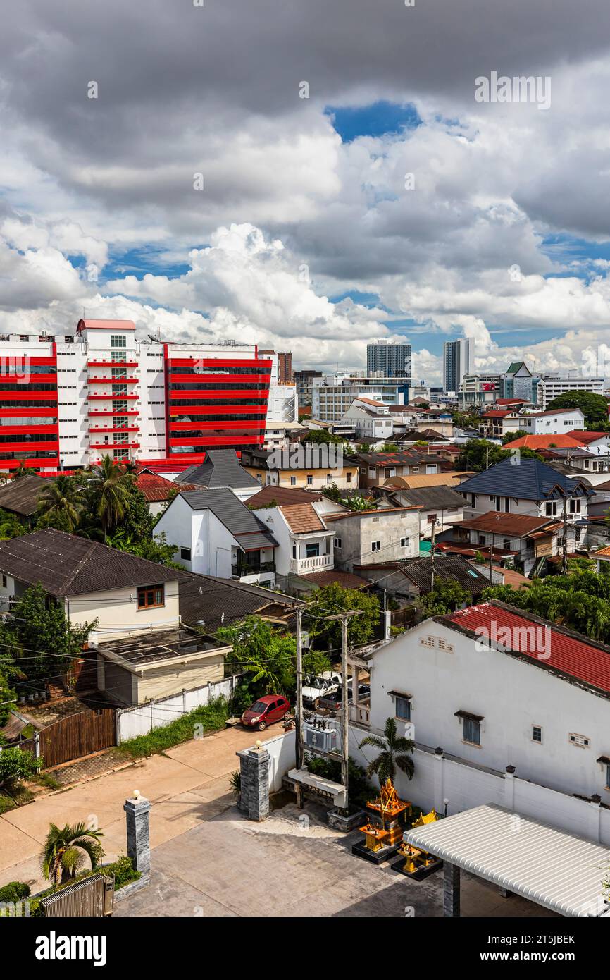 View of city center, direction of Lang Xang Road's area, Vientiane ...