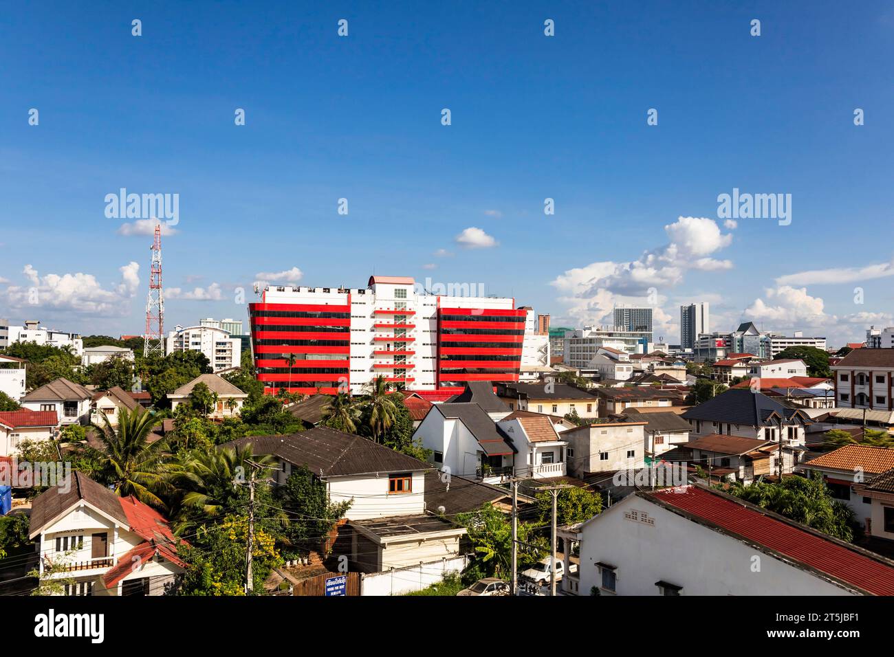 View of city center, direction of Lang Xang Road's area, Vientiane ...