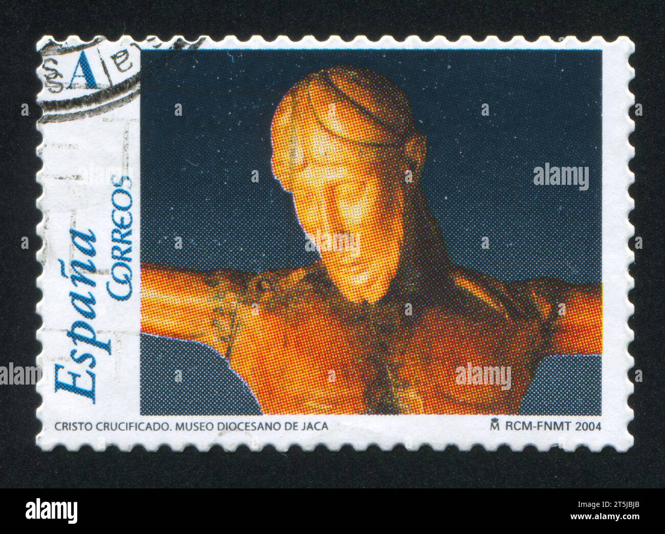 SPAIN - CIRCA 2004: stamp printed by Spain, shows Crucifixion of Jesus ...