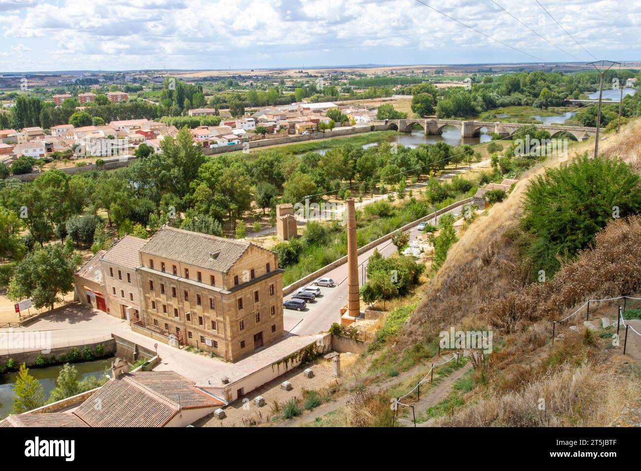 View from the city walls in the Spanish Medieval city of Ciudad Rodrigo ...