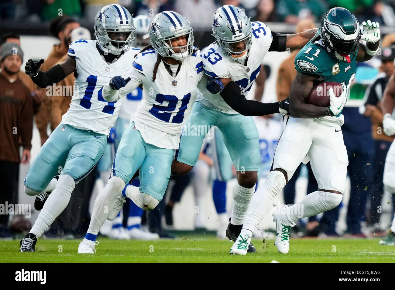 Philadelphia Eagles wide receiver A.J. Brown (11) runs with the ball ...
