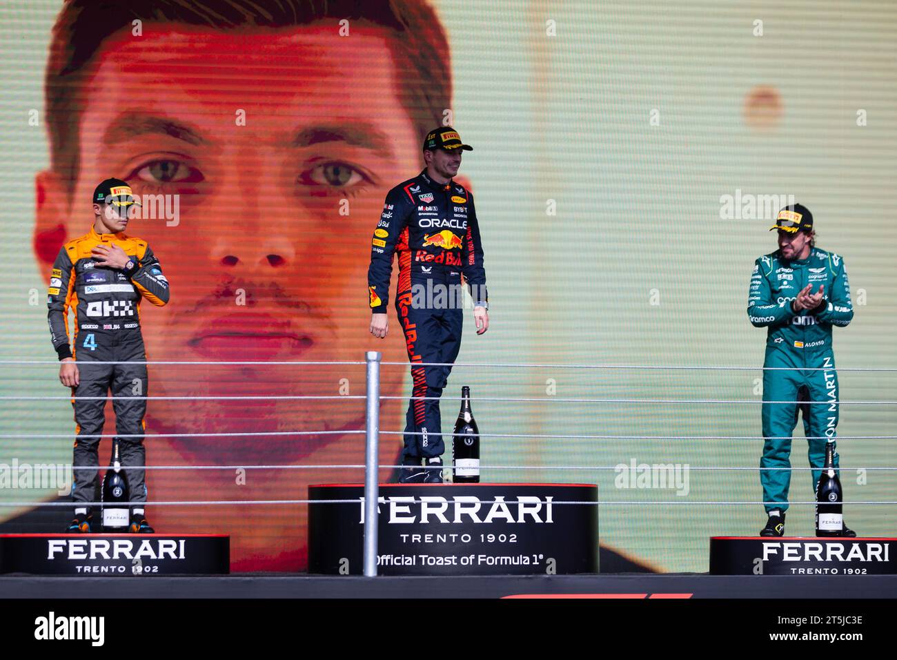 Sao Paulo, Brazil. 05th Nov, 2023. MAX VERSTAPPEN of RED BULL RACING HONDA RBPT, LANDO NORRIS of ...