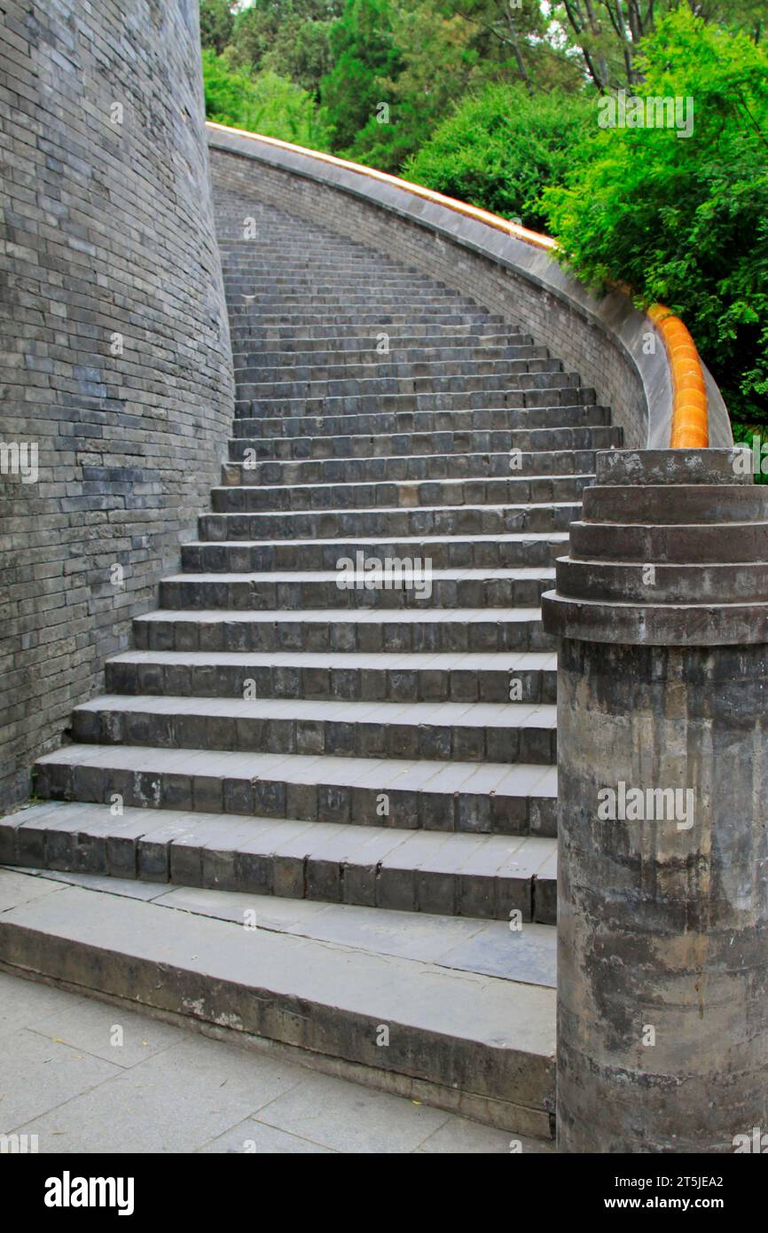 traditional Chinese architectural style steps in the Beihai Park ...