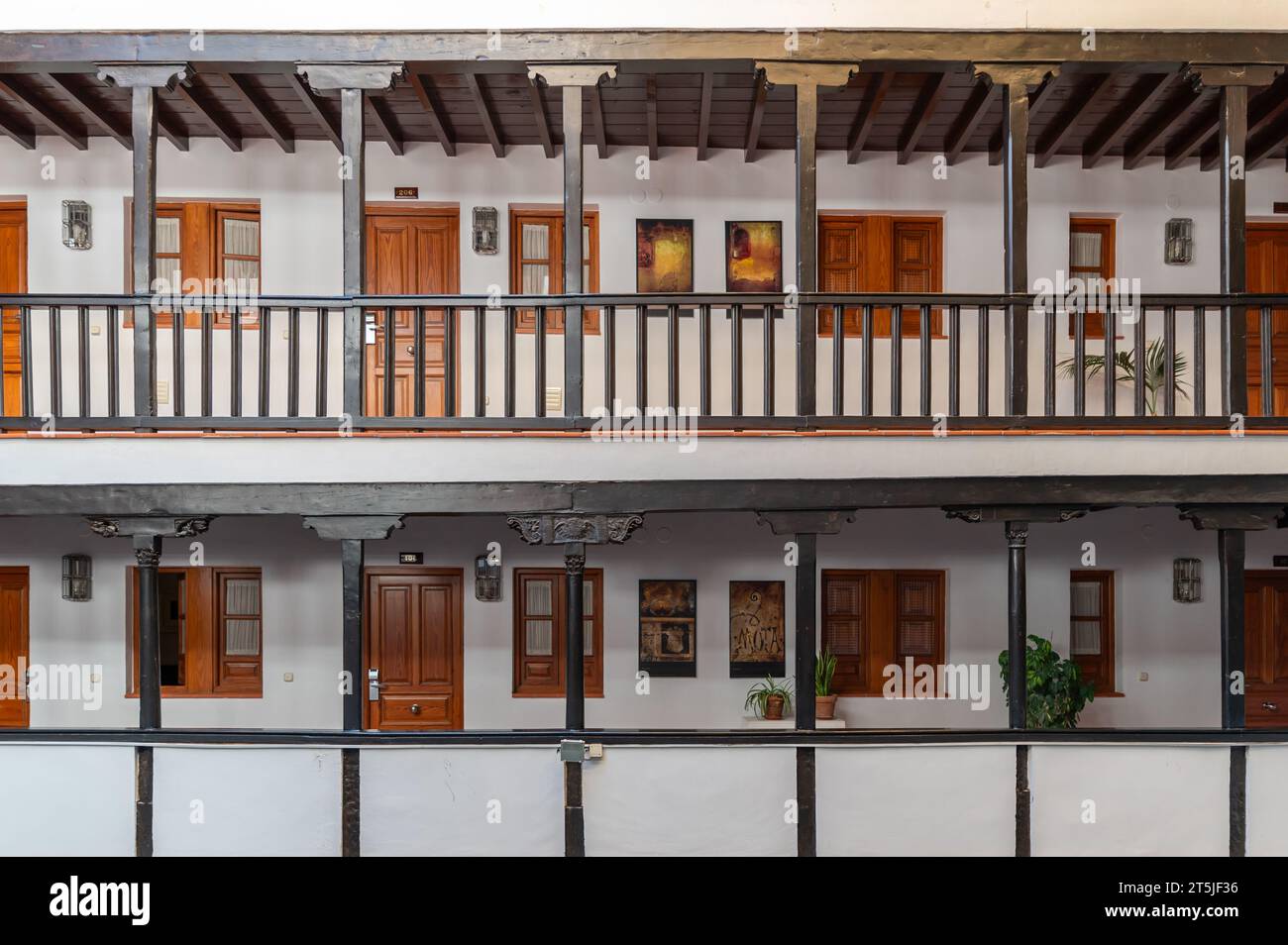 Granada, Spain; October-08, 2023: Interior patio of the Corrala de ...