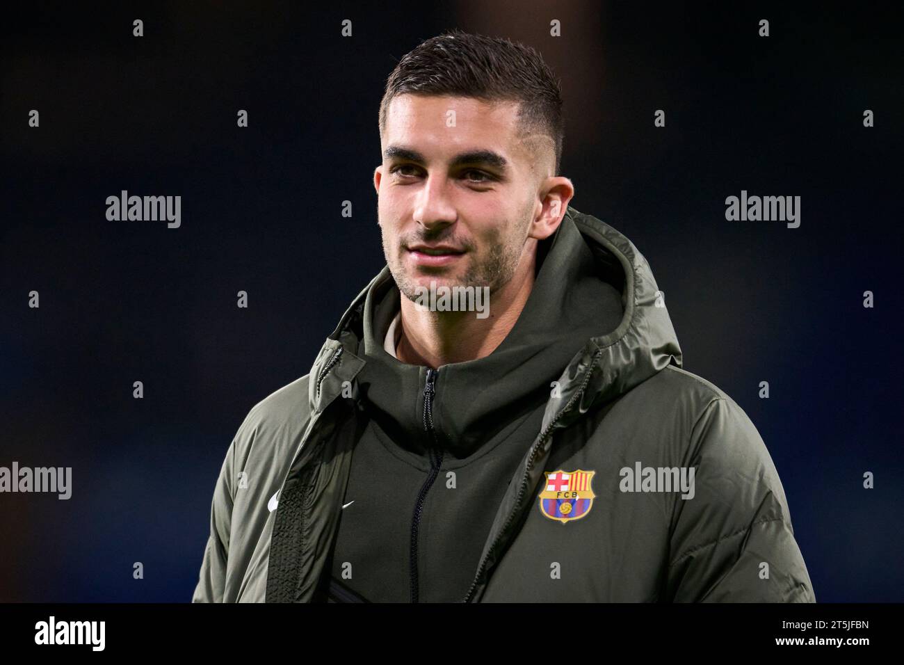 Ferran Torres of FC Barcelona looks on during the LaLiga EA Sports match between Real Sociedad ...
