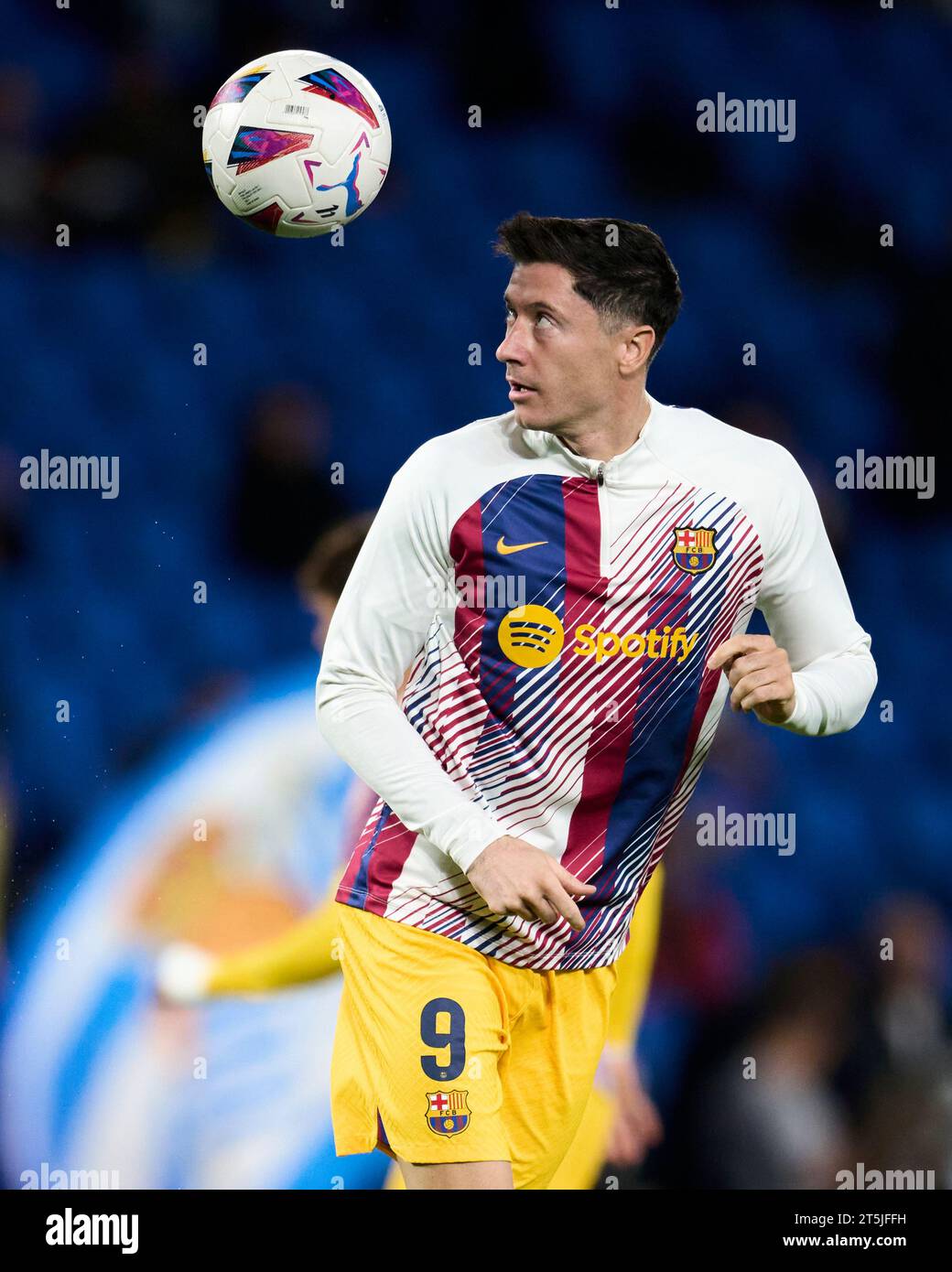 Robert Lewandowski of FC Barcelona in action during the LaLiga EA ...