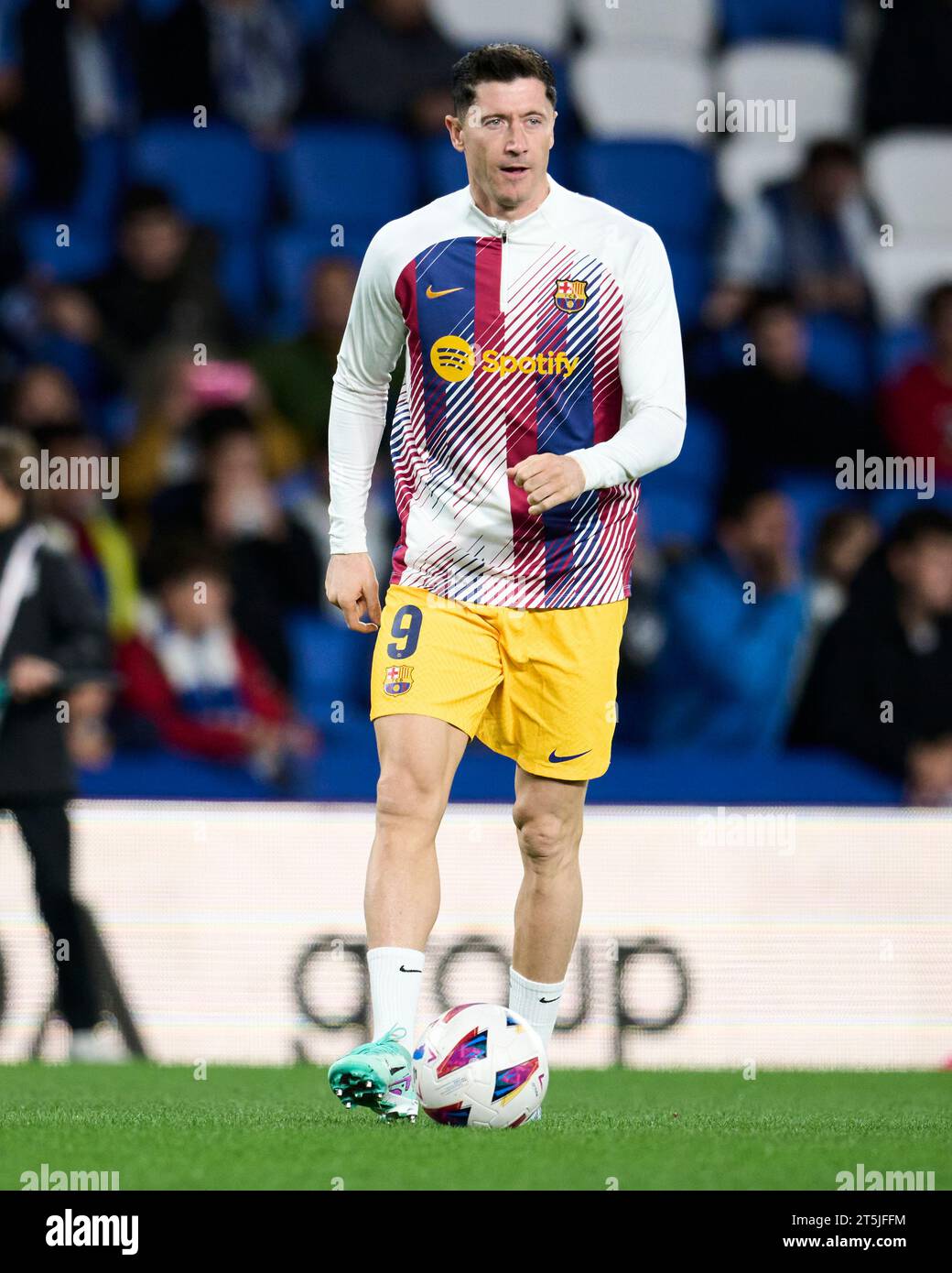 Robert Lewandowski of FC Barcelona in action during the LaLiga EA ...