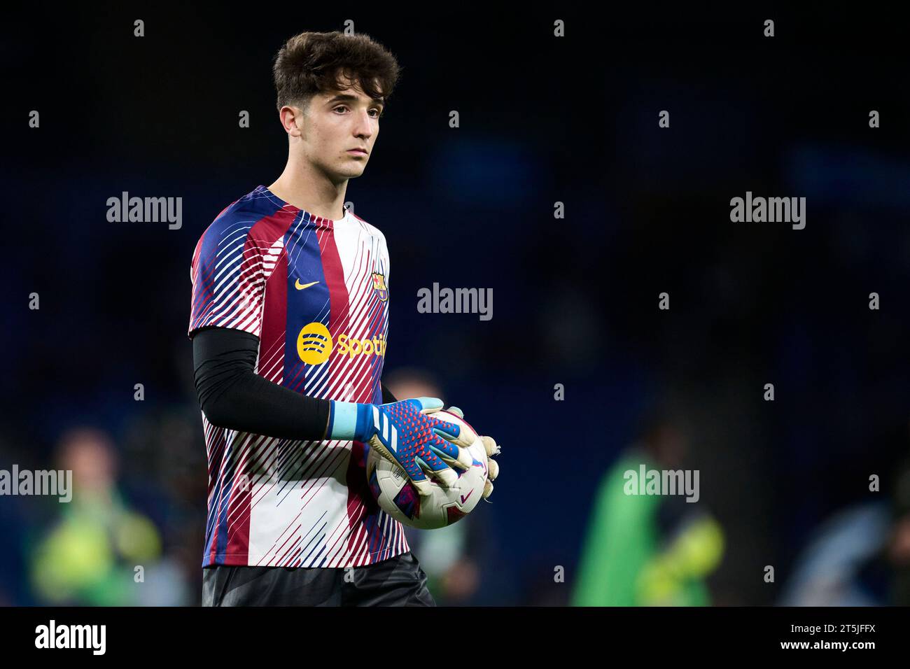 Ander Astralaga of FC Barcelona looks on during the LaLiga EA Sports ...