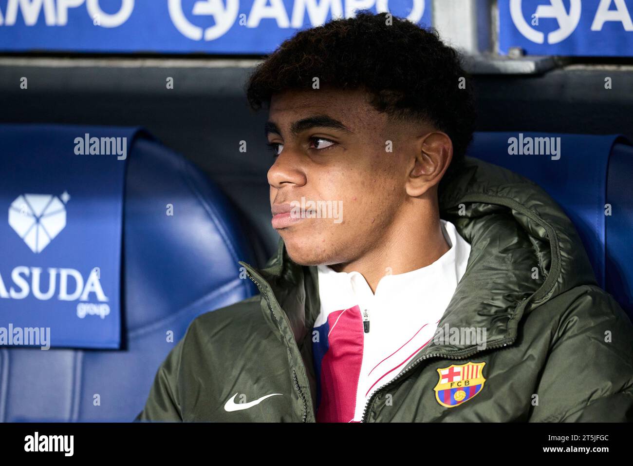 Lamine Yamal of FC Barcelona looks on during the LaLiga EA Sports match ...