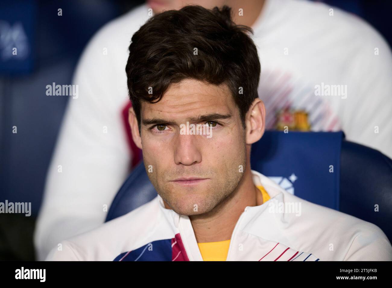 Marcos Alonso of FC Barcelona looks on during the LaLiga EA Sports ...