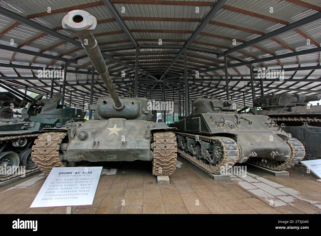 BEIJING - MAY 24: American M26 "Pershing heavy tanks, in the Chinese ...