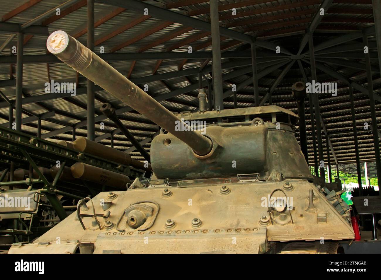 tanks gun turret, closeup of photo Stock Photo - Alamy