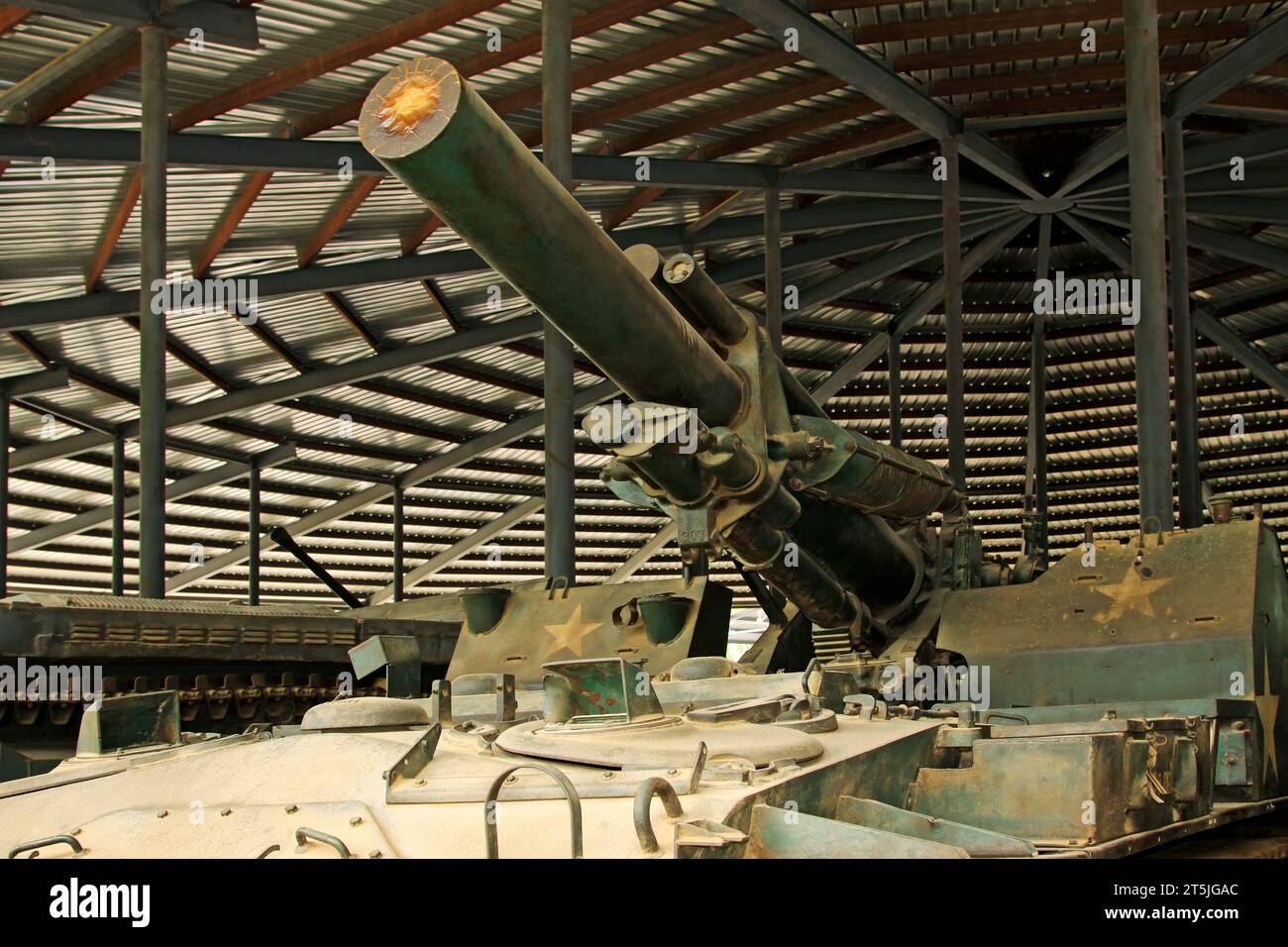 tanks gun turret, closeup of photo Stock Photo - Alamy