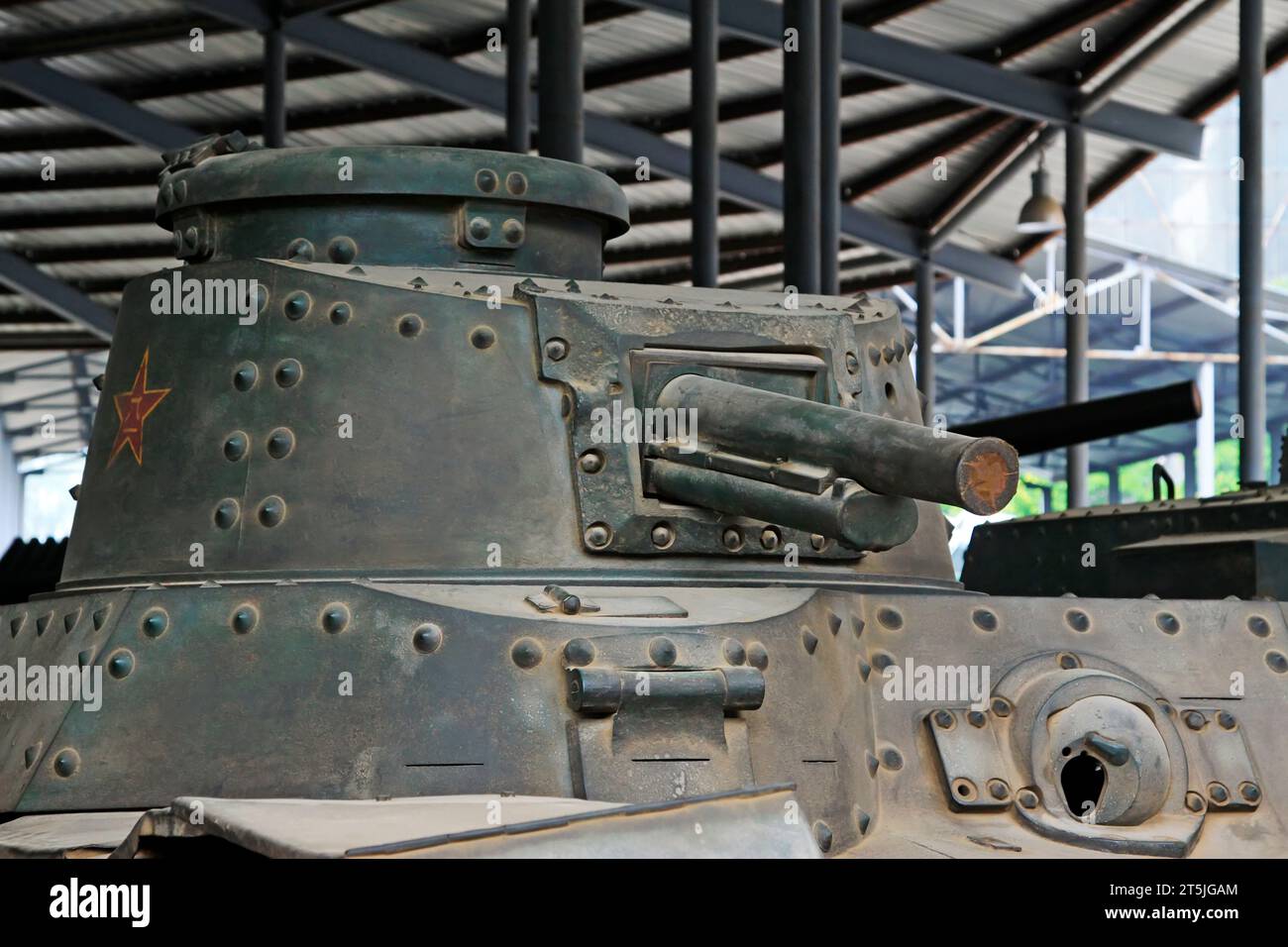 tanks gun turret, closeup of photo Stock Photo - Alamy