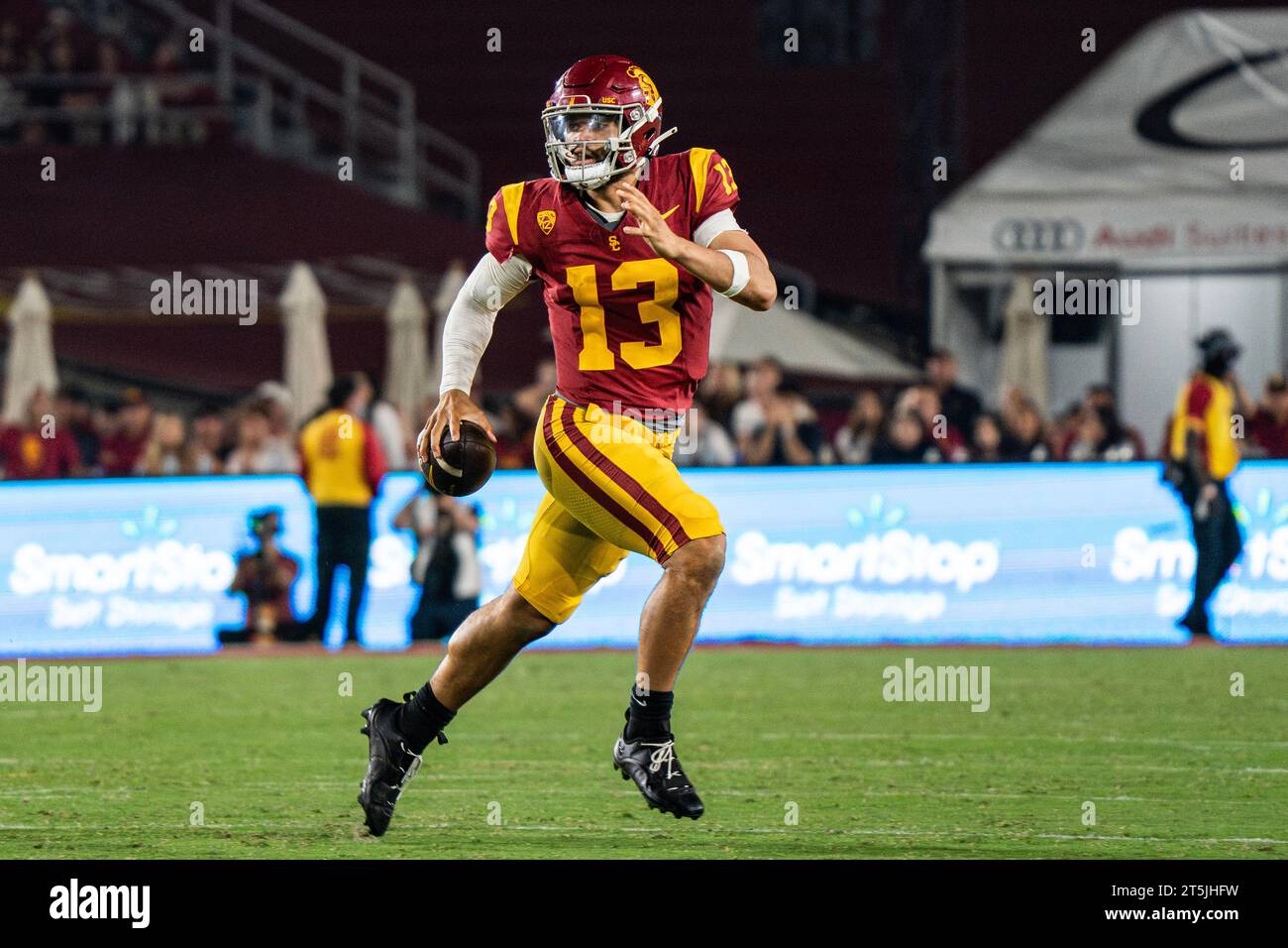 USC Trojans quarterback Caleb Williams (13) scrambles during a NCAA ...