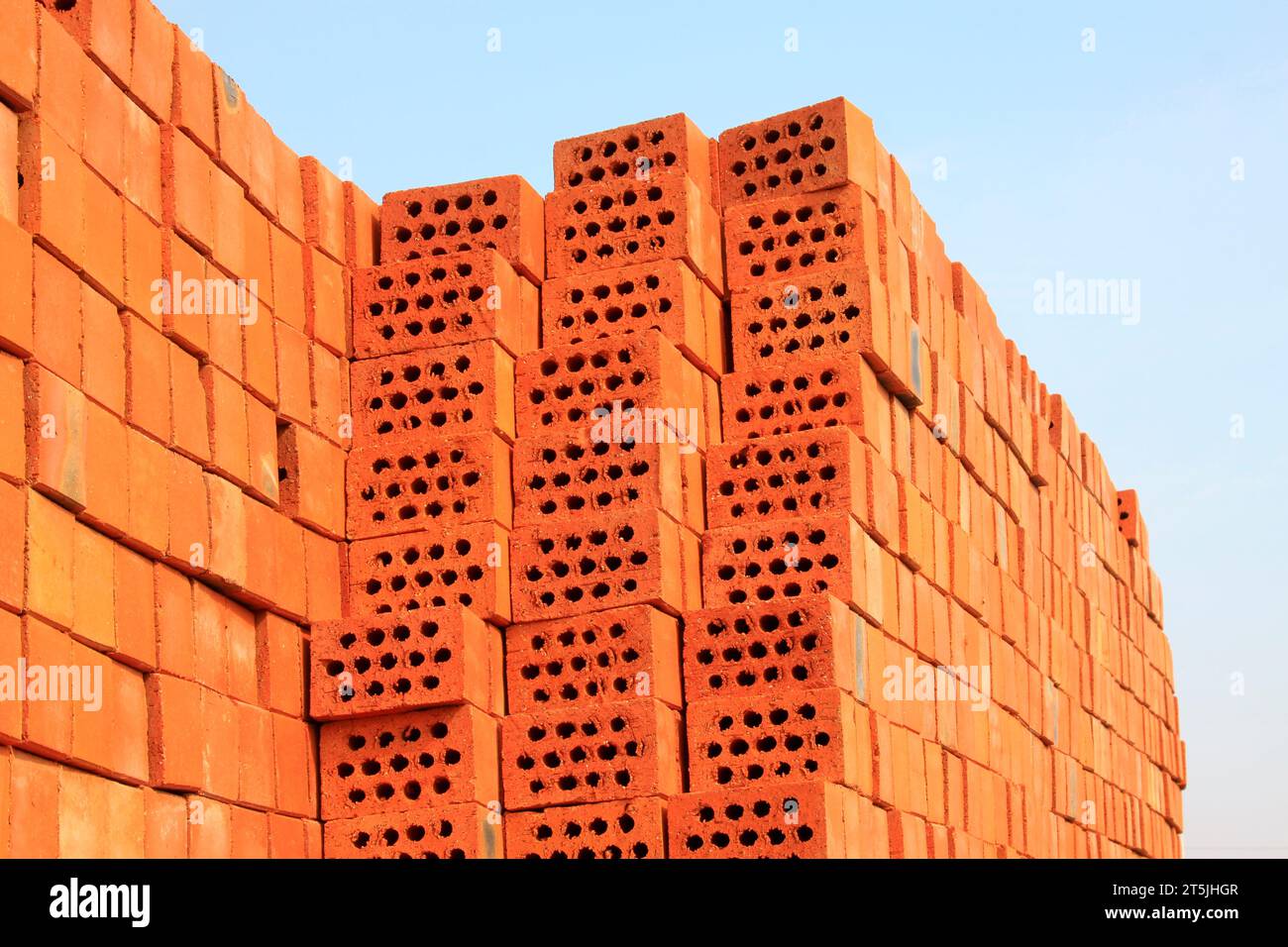piled up of nollow brick stack in a construction site Stock Photo - Alamy