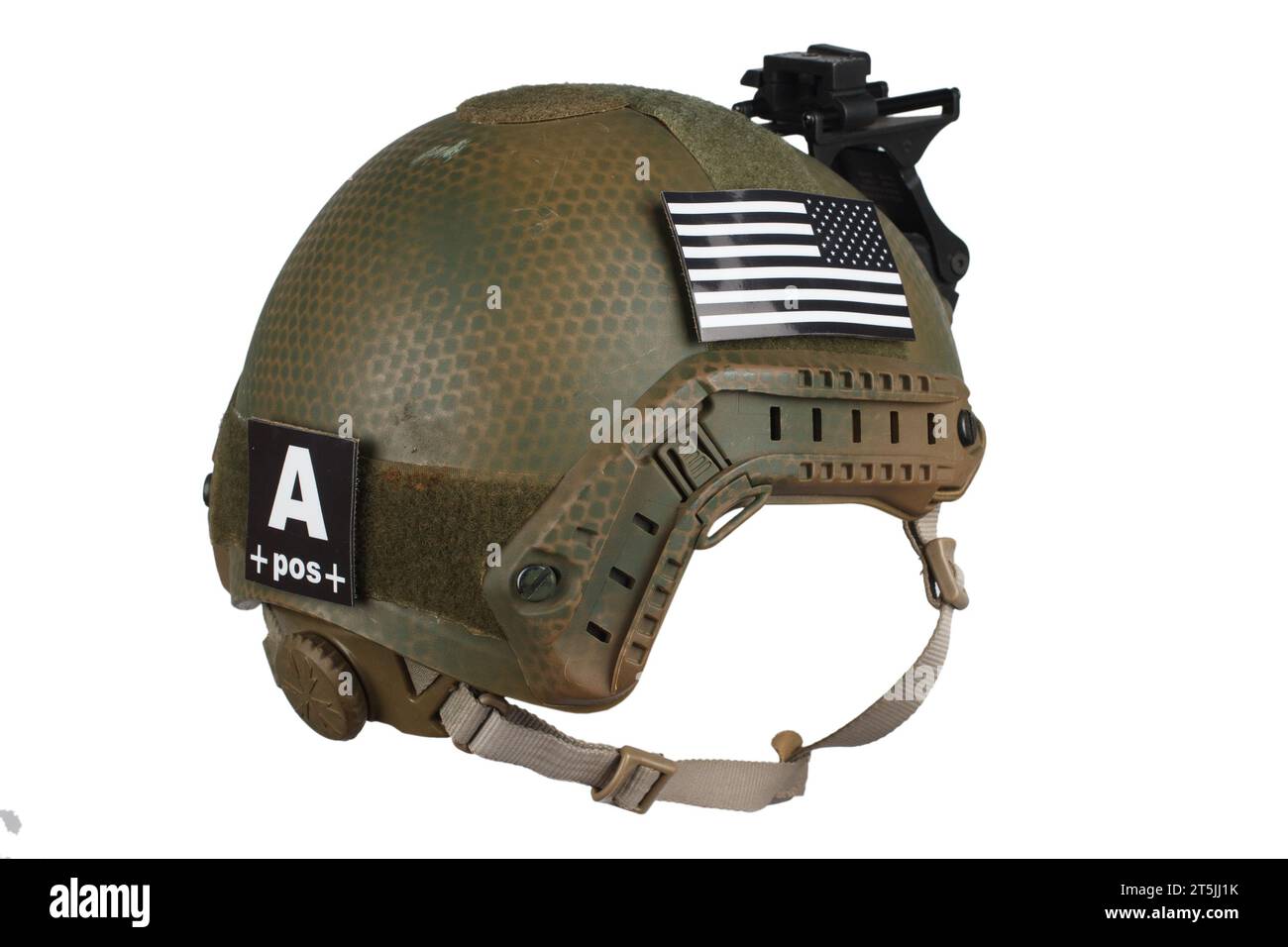 US army Kevlar helmet with infrared US flag tab isolated on white Stock ...