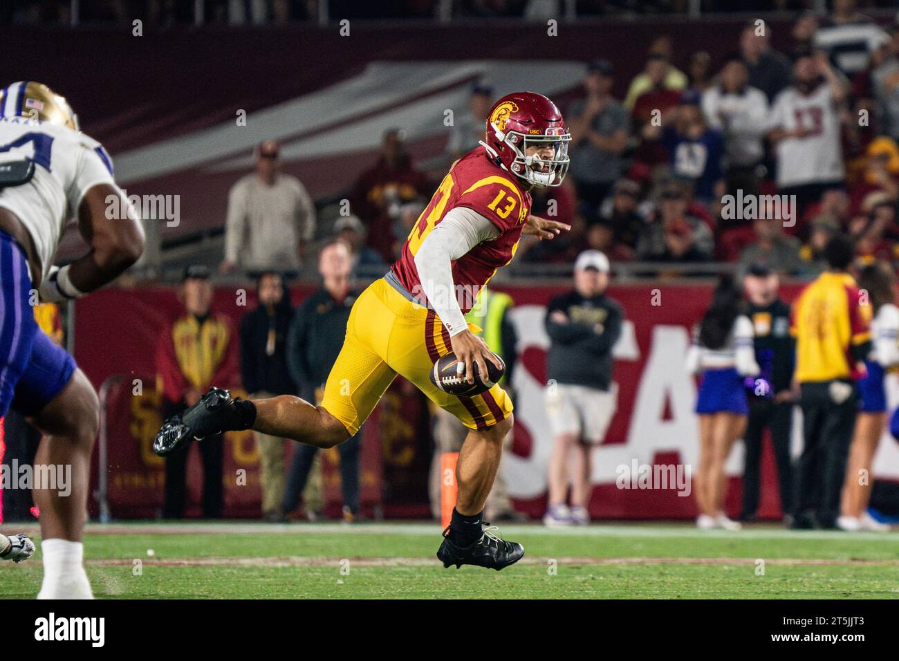USC Trojans quarterback Caleb Williams (13) scrambles during a NCAA ...