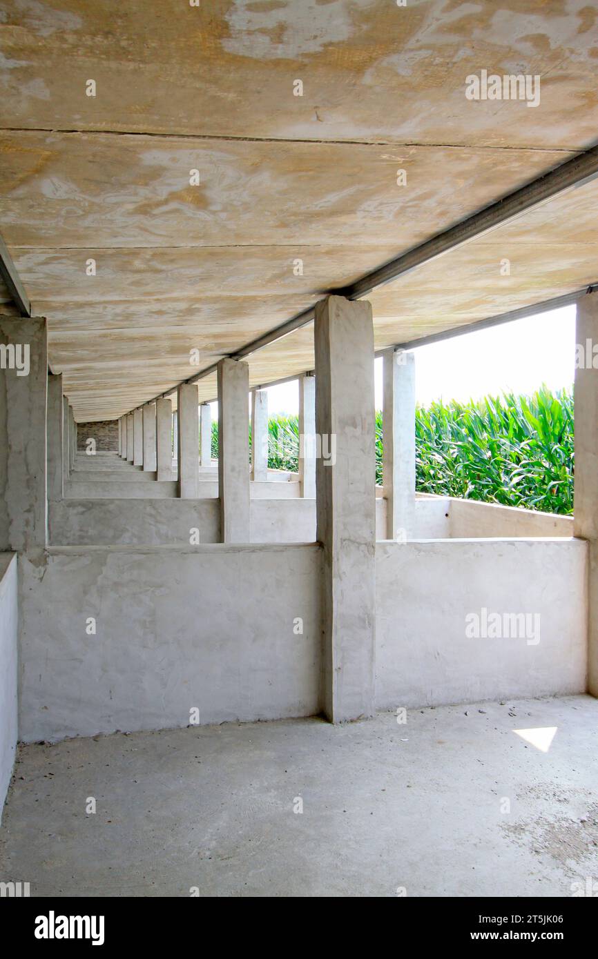cement concrete piggery in a farm, closeup of photo Stock Photo - Alamy