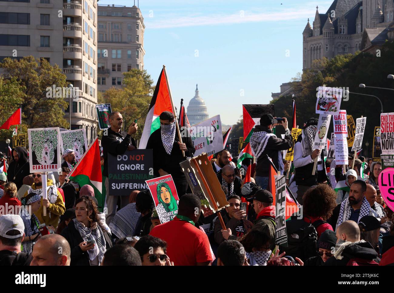 Washington, DC, USA. 04th Nov, 2023. A crowd of pro-Palestinian, pro ...