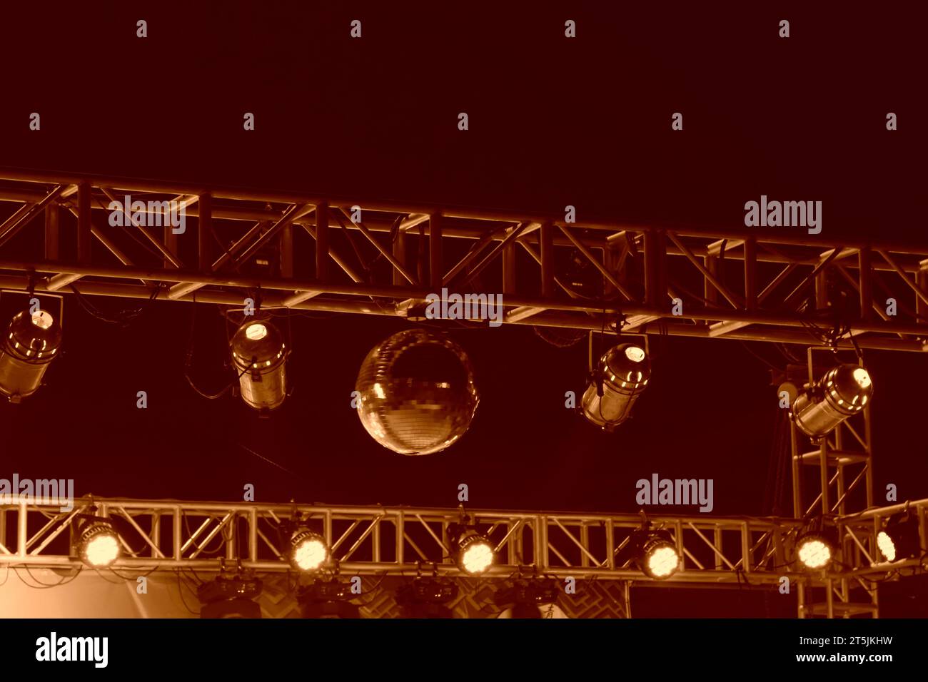 stage light on the metal frame in the dark Stock Photo - Alamy