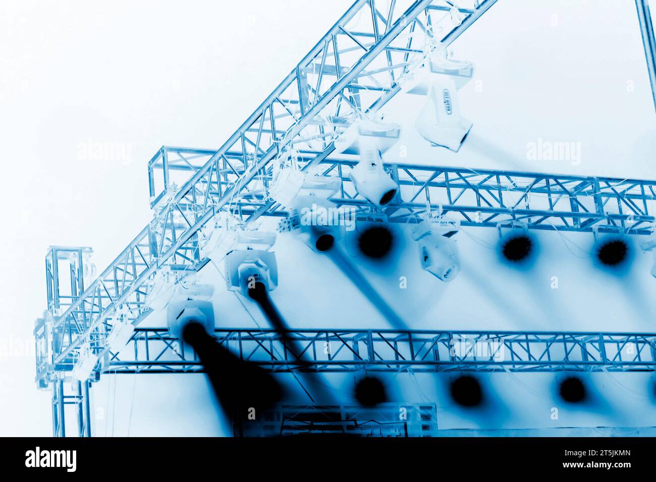 stage light on the metal frame in the dark Stock Photo - Alamy