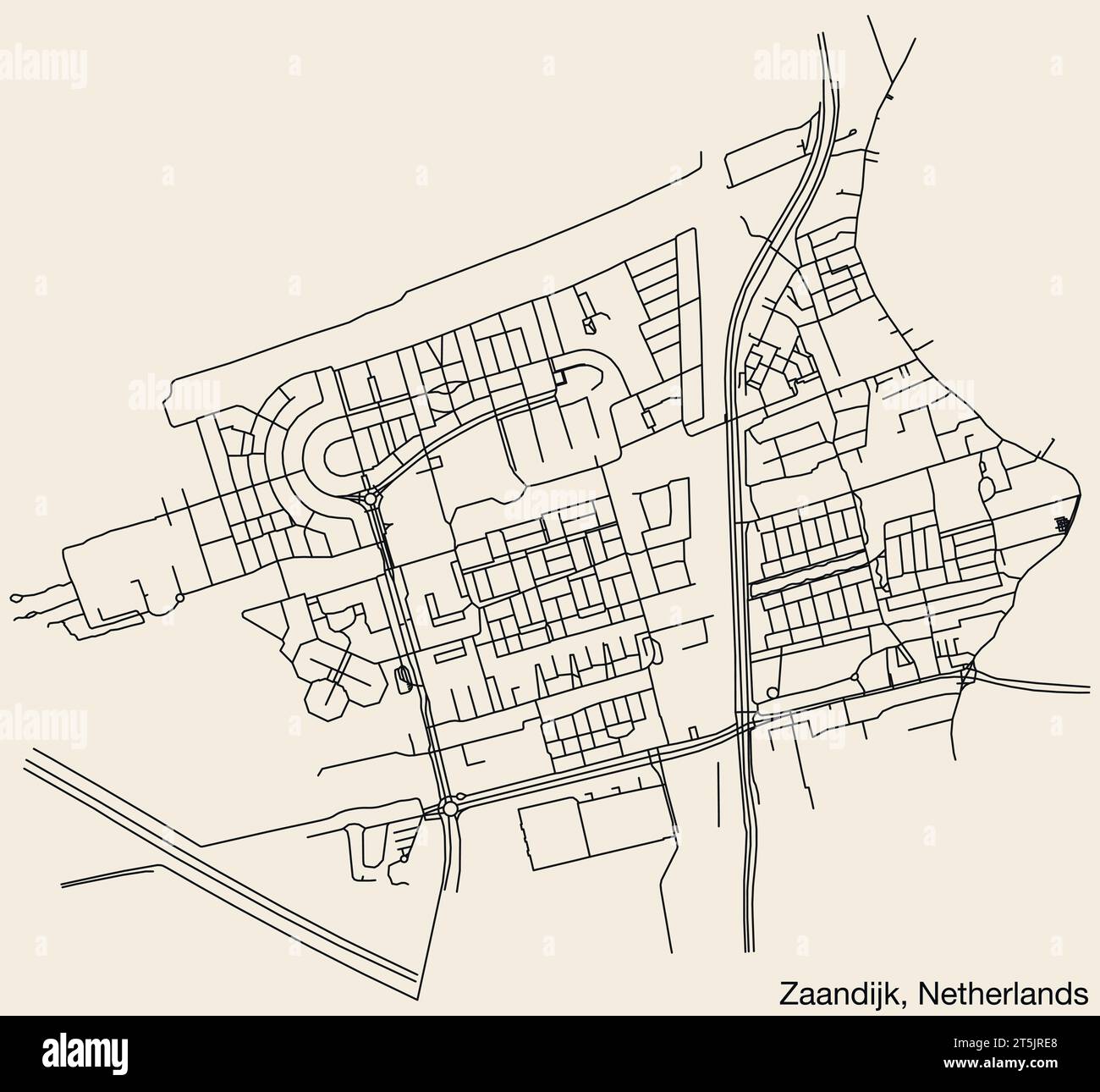 Street roads map of ZAANDIJK, NETHERLANDS Stock Vector Image & Art - Alamy
