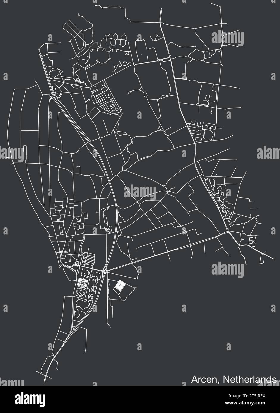 Street roads map of ARCEN, NETHERLANDS Stock Vector Image & Art - Alamy
