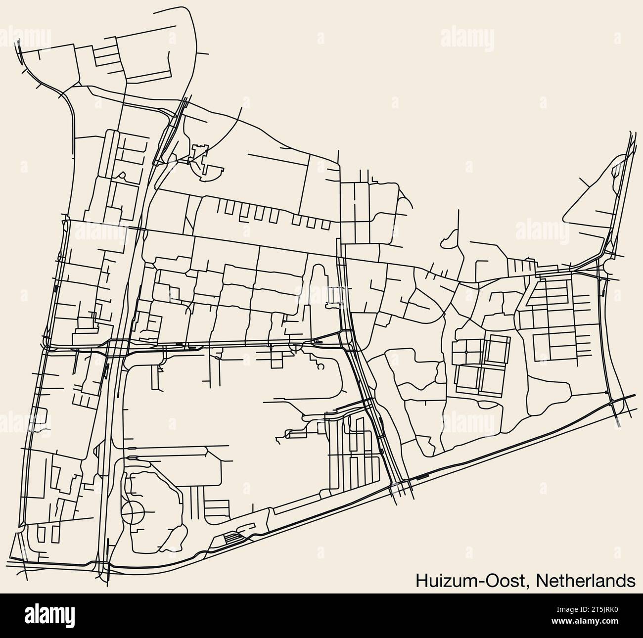 Street roads map of HUIZUM-OOST, NETHERLANDS Stock Vector Image & Art ...