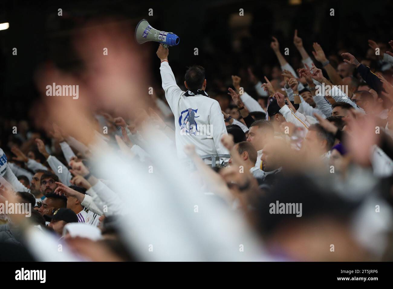 Madrid, Spain. 05th Nov, 2023. Real Madrid fans cheer during La Liga EA ...