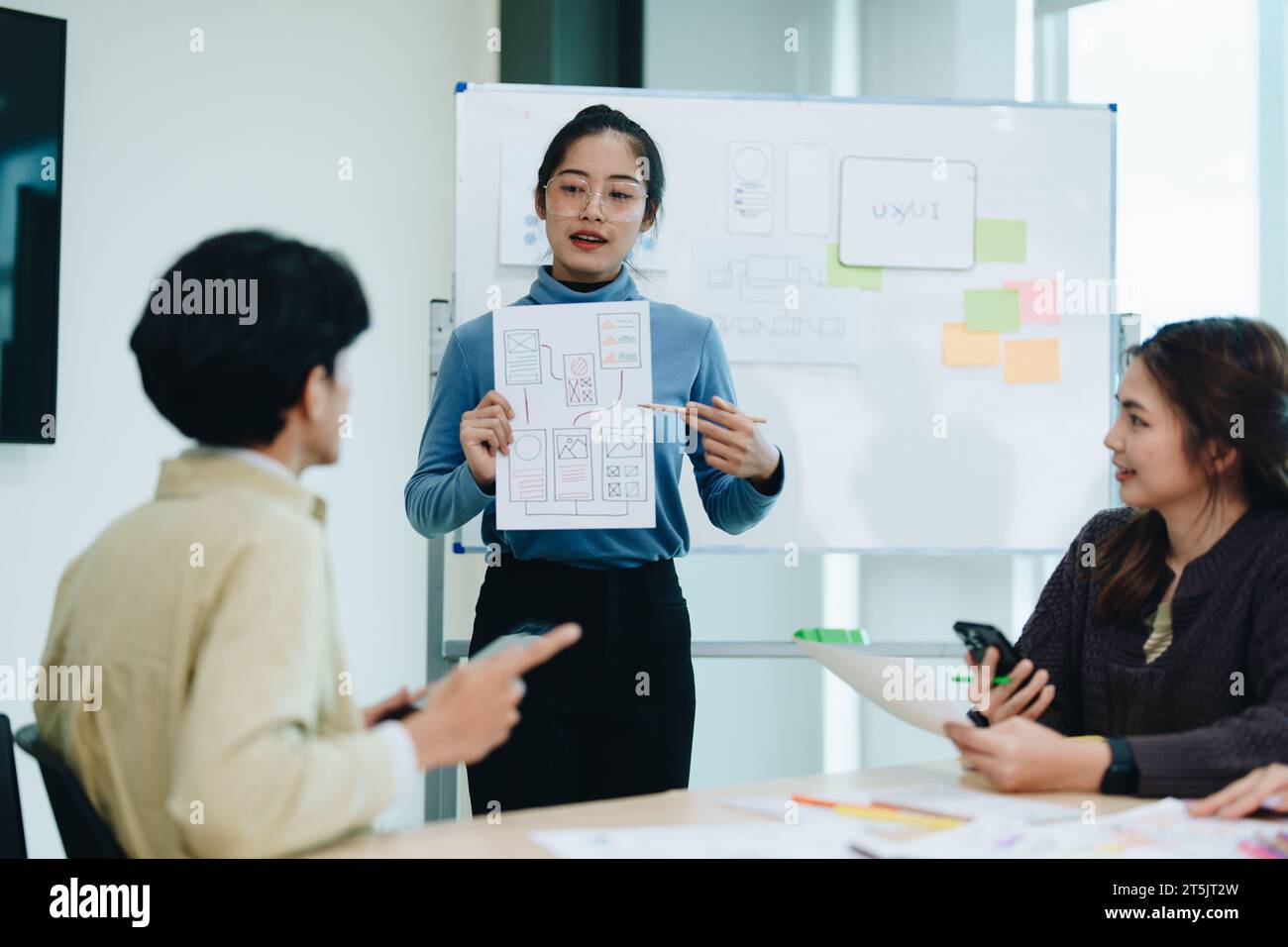 Group of asian creative team programing designers participate in all ...