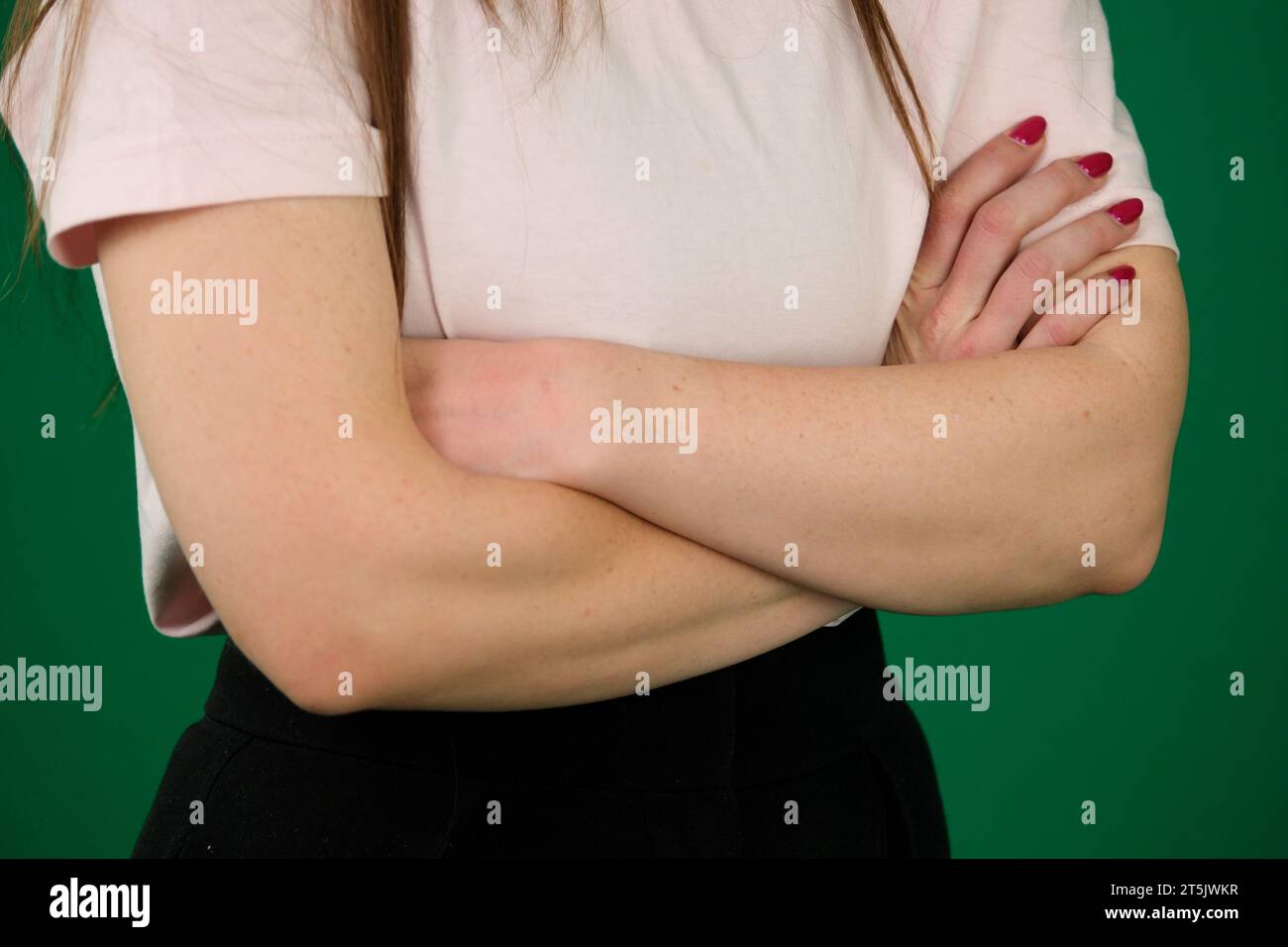 cross your arms over your chest Lockdown of unrecognizable woman ...