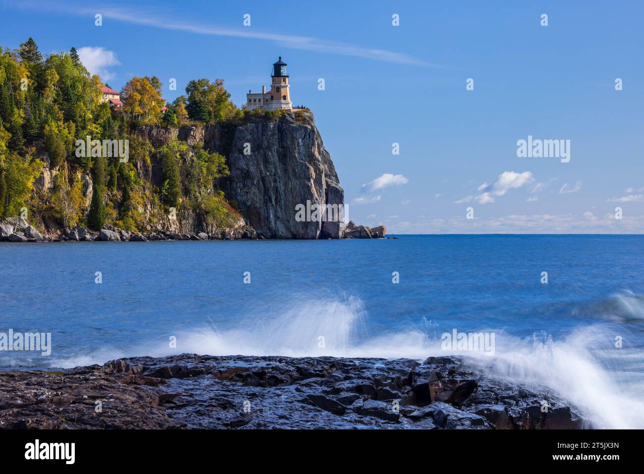 Split Rock Lighthouse - A lighthouse on a cliff along Lake Superior in ...