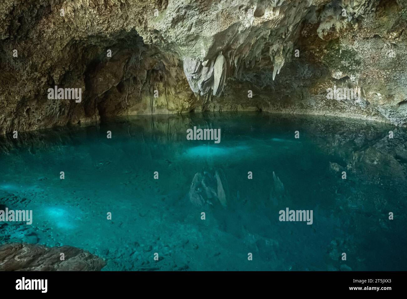 Beautiful view of the The 3 Eyes National Park in Santo Domingo ...