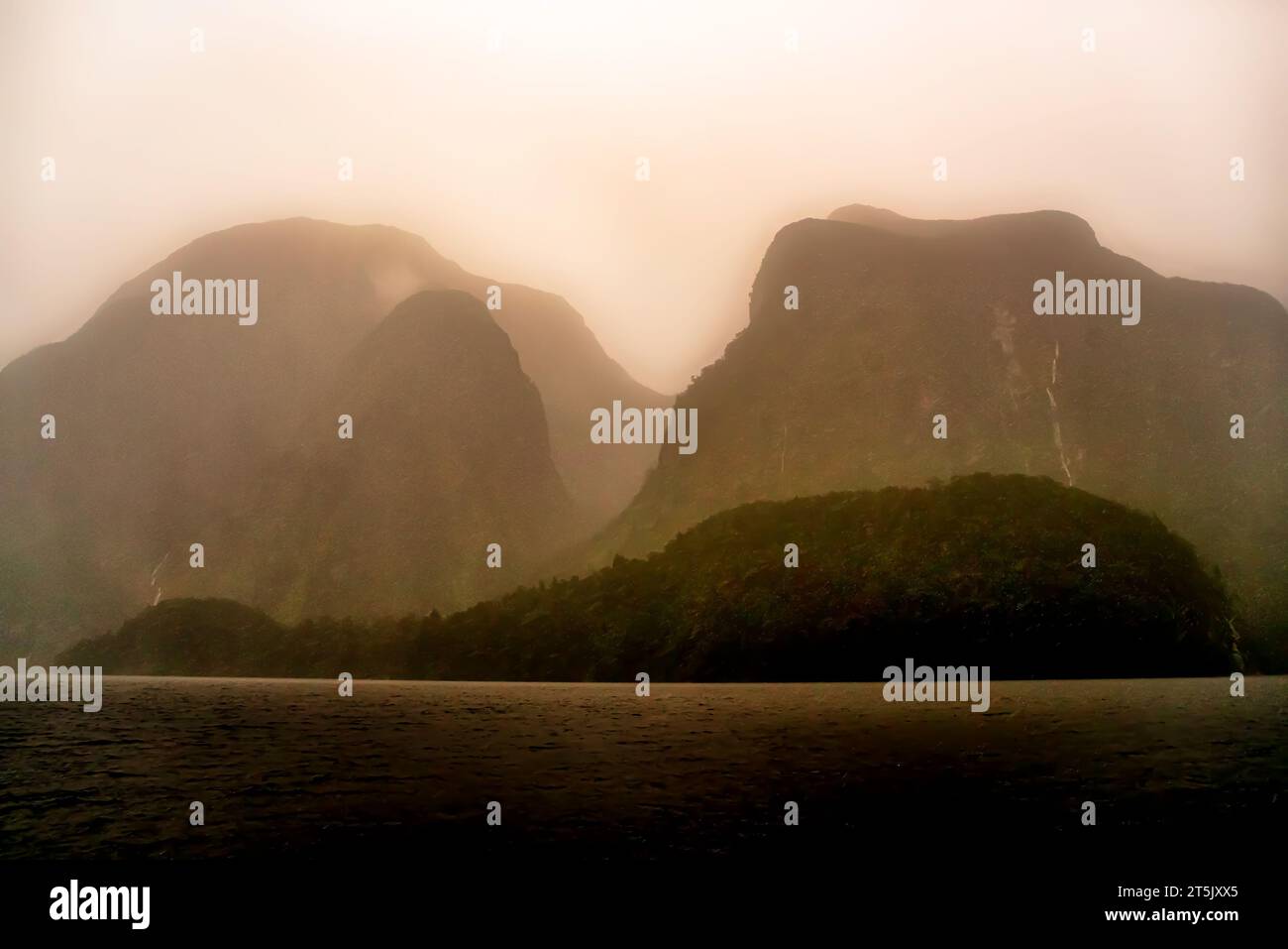 low thick cloud mist and heavy rain makes for a magical moody ...