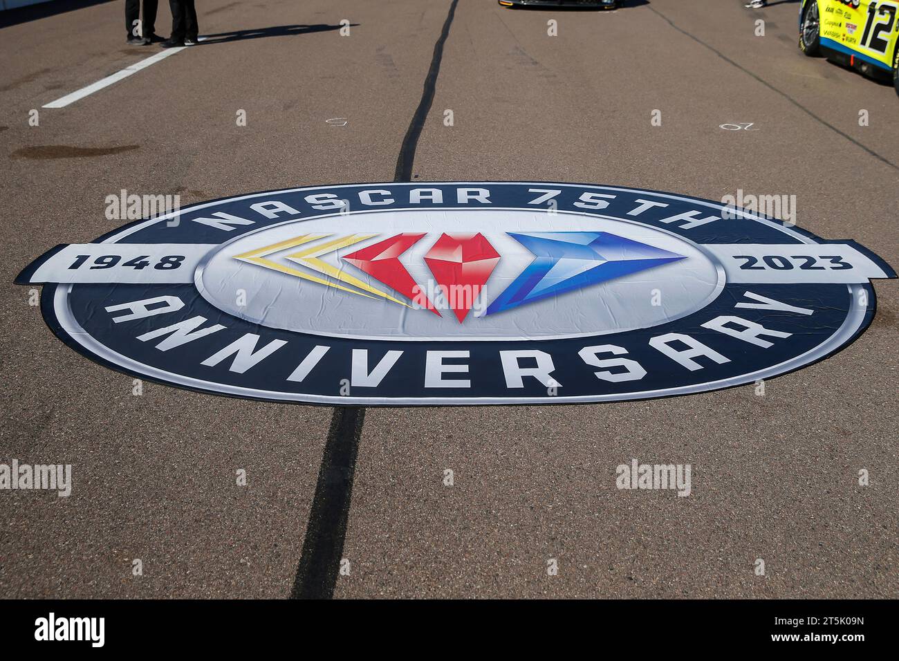 AVONDALE, AZ - NOVEMBER 05: The NASCAR 75th Anniversary logo before the ...