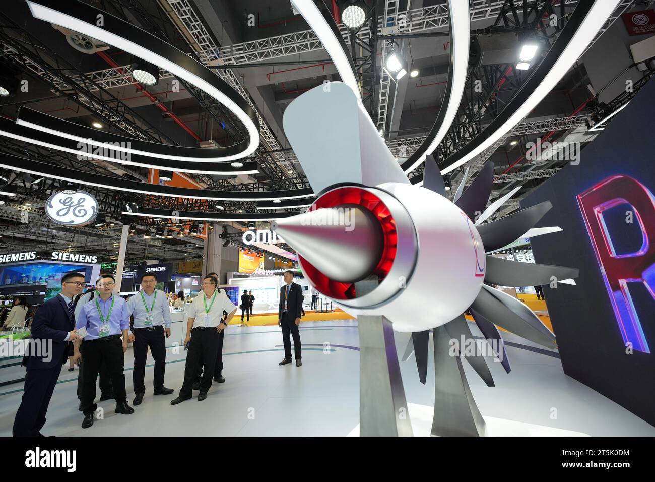 SHANGHAI, CHINA - NOVEMBER 5, 2023 - Visitors learn about the GE RISE ...