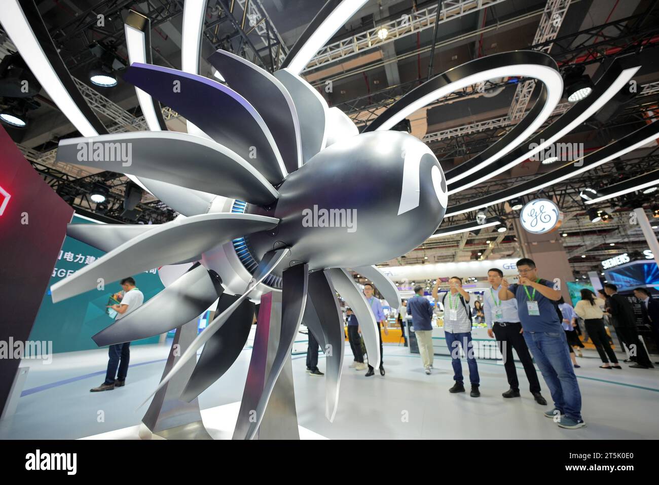 SHANGHAI, CHINA - NOVEMBER 5, 2023 - Visitors learn about the GE RISE ...