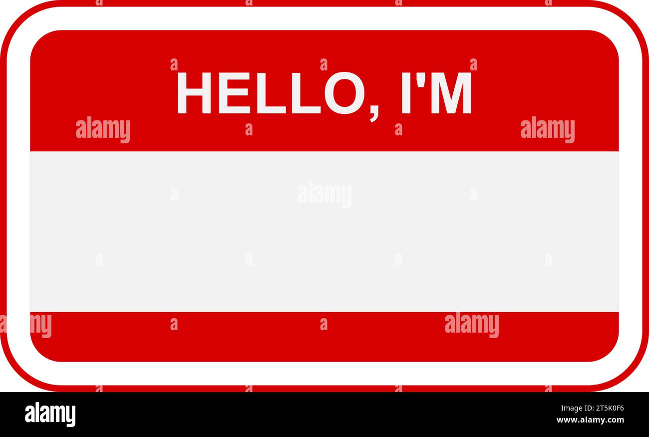Name badge graphic of hello I am in vector Stock Vector Image & Art - Alamy