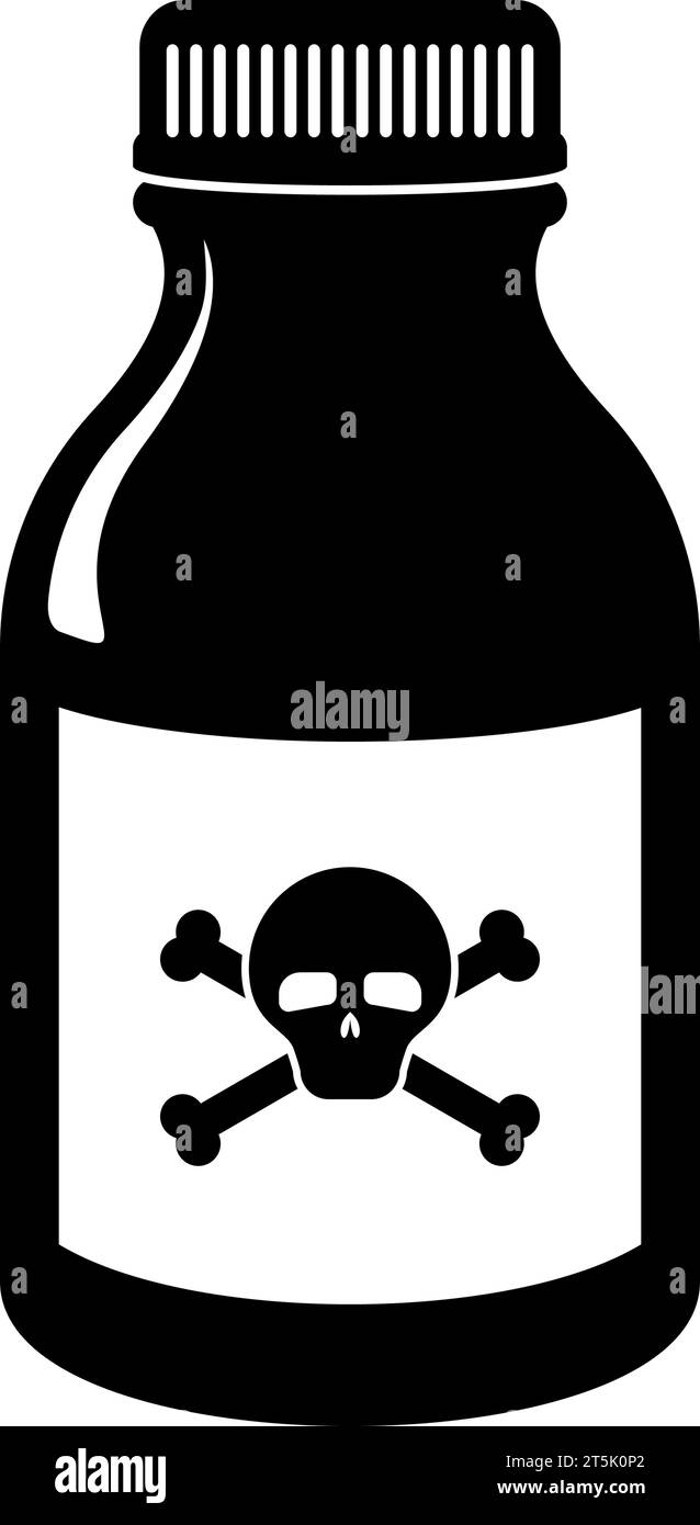 Poison bottle or toxic liquid with skull and crossbones on the front in ...