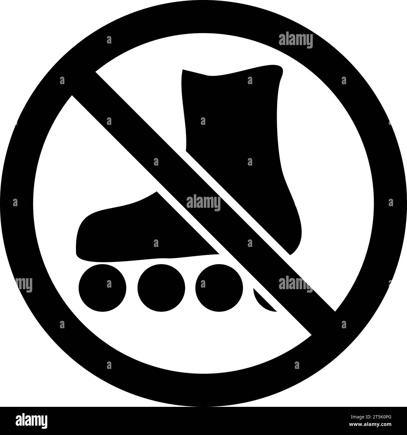 No skating or rollerblading sign symbol in vector Stock Vector Image ...
