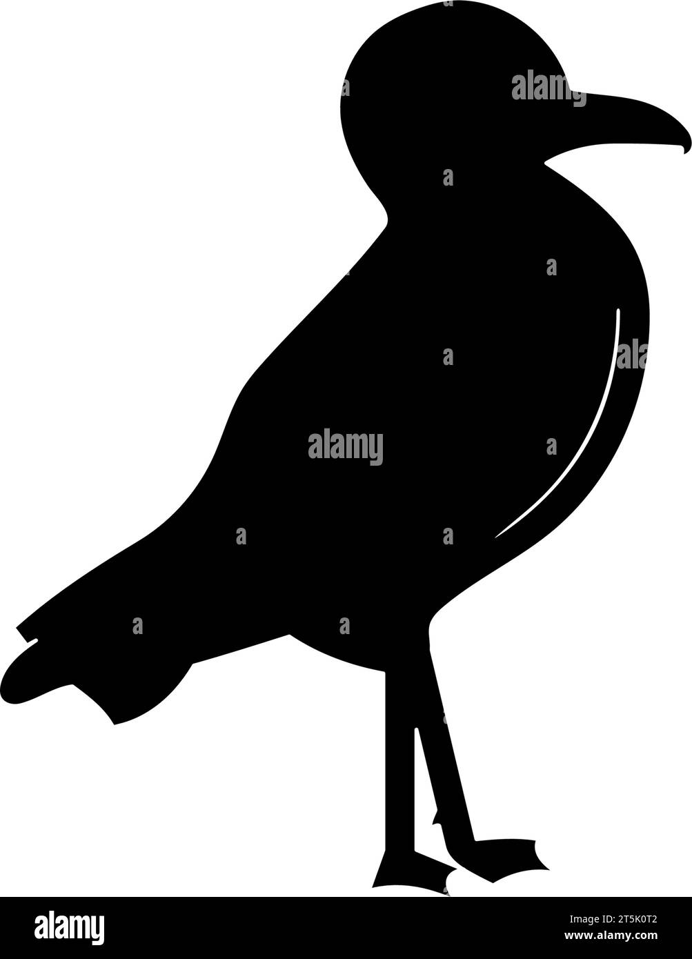 Seagull bird icon in silhouette style vector Stock Vector Image & Art ...