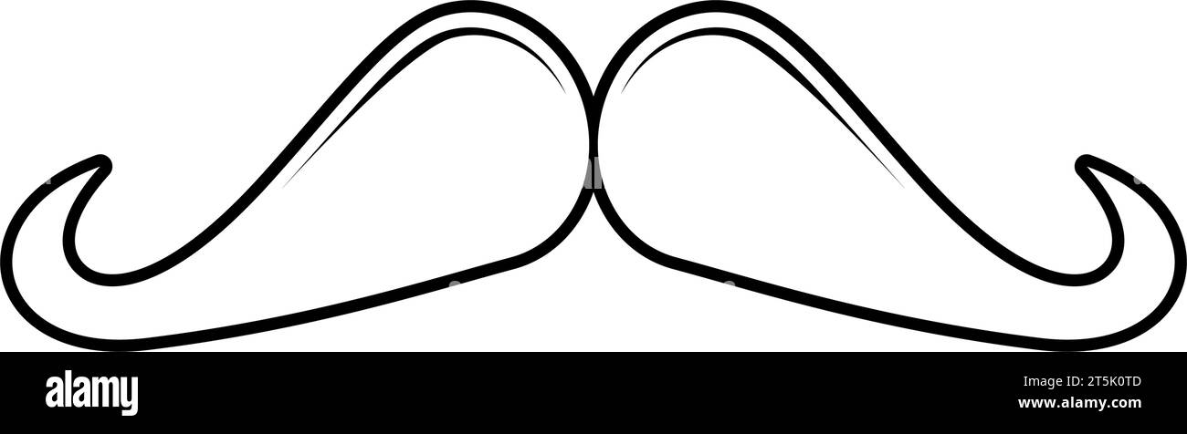 Ringmaster style classic moustache graphic in line drawing style vector ...
