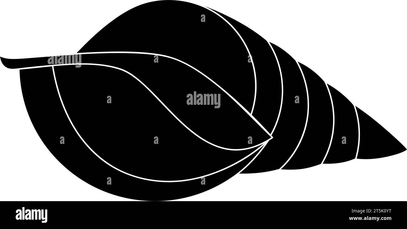 Seashell or conch shell in silhouette style vector Stock Vector Image ...
