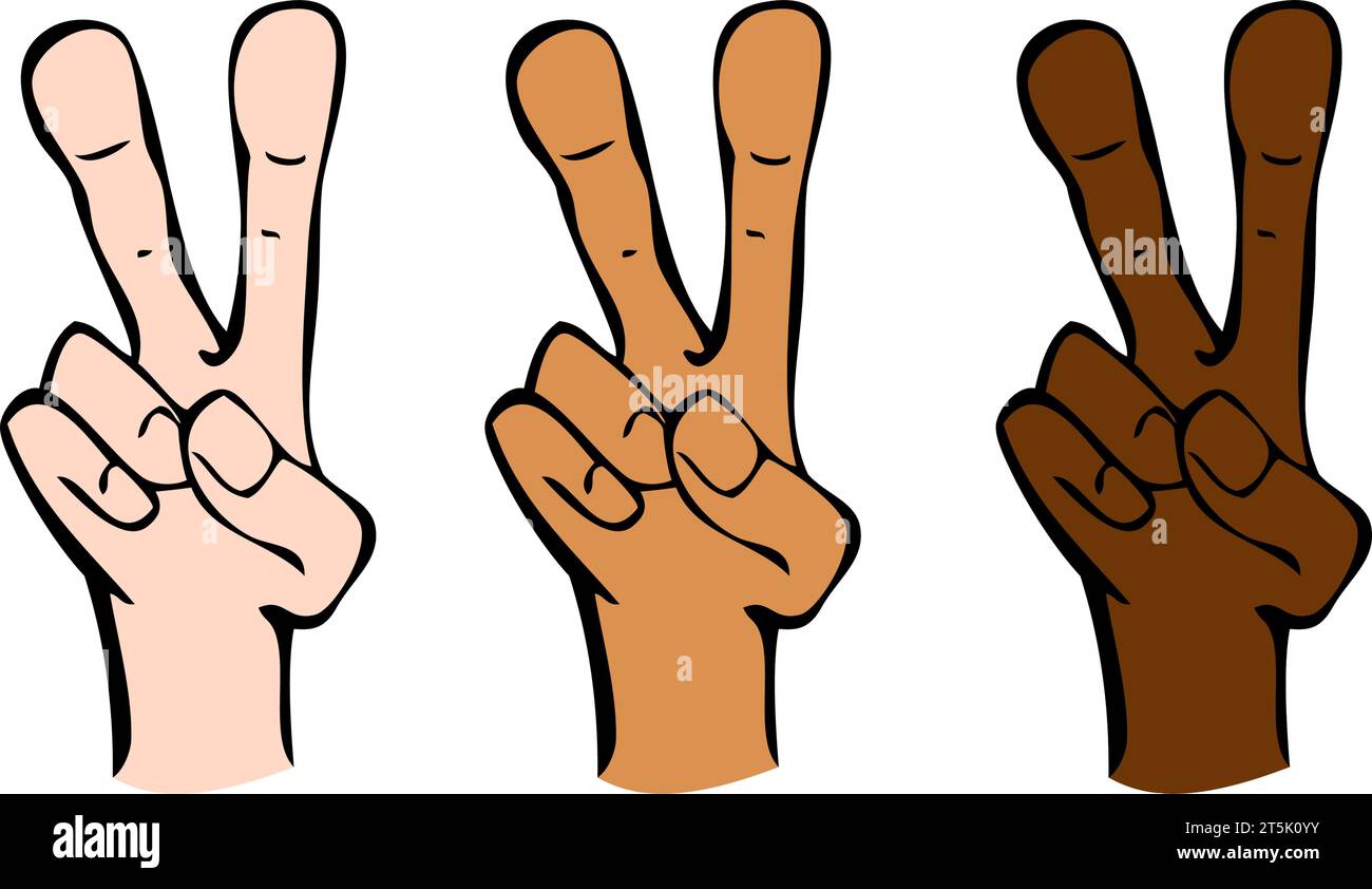 Human hand with the peace symbol or V sign in vector Stock Vector Image ...