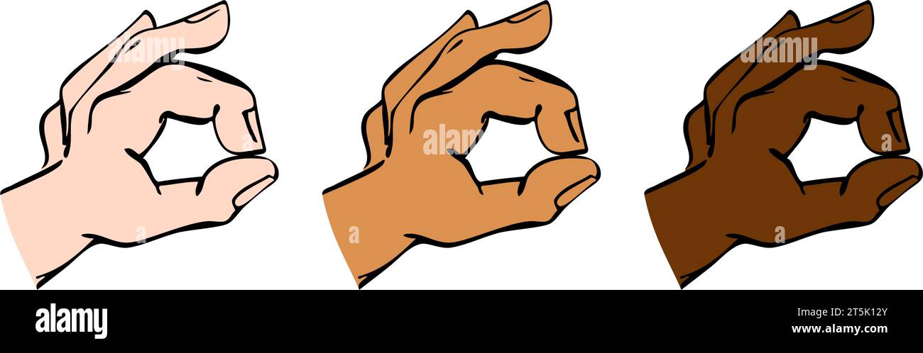 Human hand gesture indicating perfect, okay or yes in vector Stock ...
