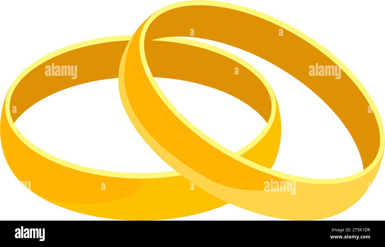 Classic gold wedding bands or wedding rings in vector Stock Vector ...