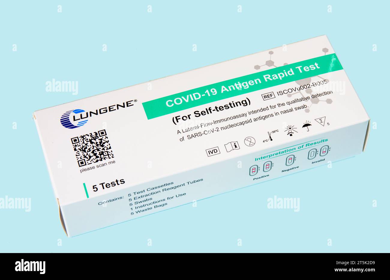 Photograph of a Covid 19 Antigen Rapid Test kit for self testing Stock ...