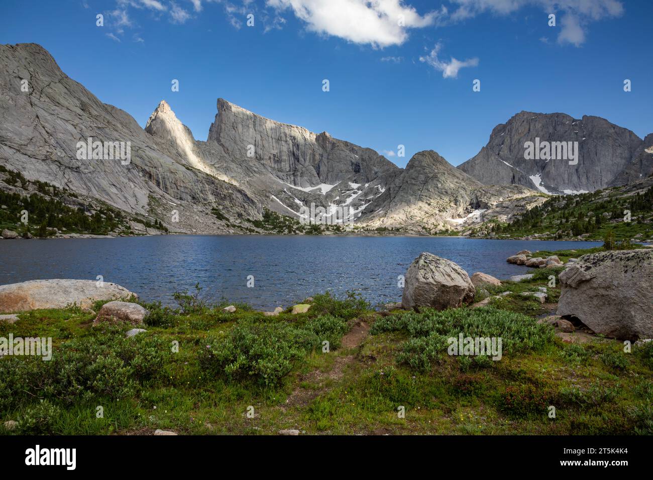 WY05634-00...WYOMING - Deep Lake below Temple and East Temple Peaks ...